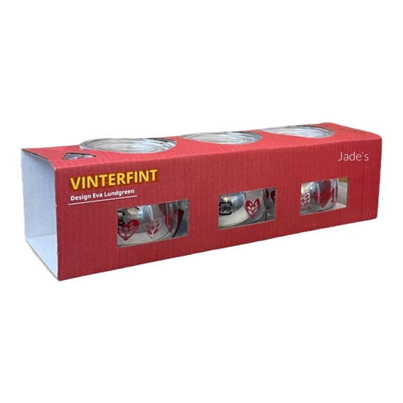 IKEA | Holiday | Ikea Vinterfint Jar With Lid Heart Pattern Clear ...